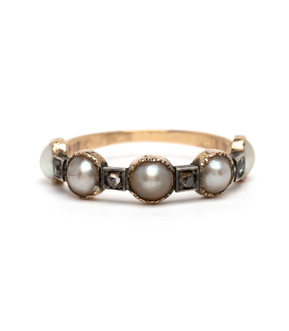 Pearl and Diamond Victorian Stacking Band II – Sofia Kaman