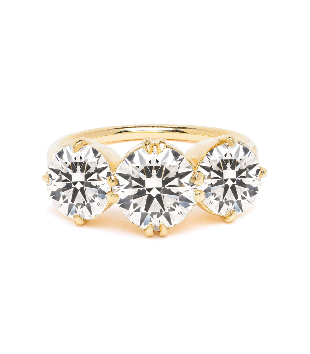 Claudette 3 Stone Engagement Ring – Sofia Kaman