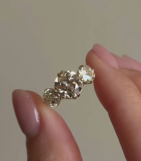 Claudette 3 Stone Engagement Ring – Sofia Kaman