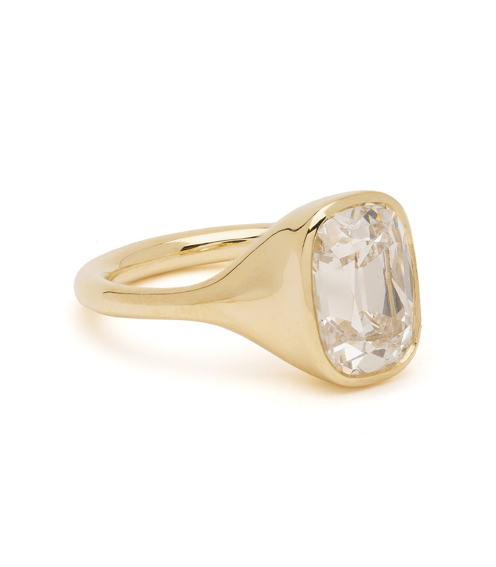Isolde Old Mine Cushion Diamond Signet Engagement Ring – Sofia Kaman